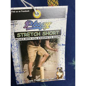 Plugg | Shorts | Plugg Mens Blue Pineapple Shorts With Belt Stretch And ...